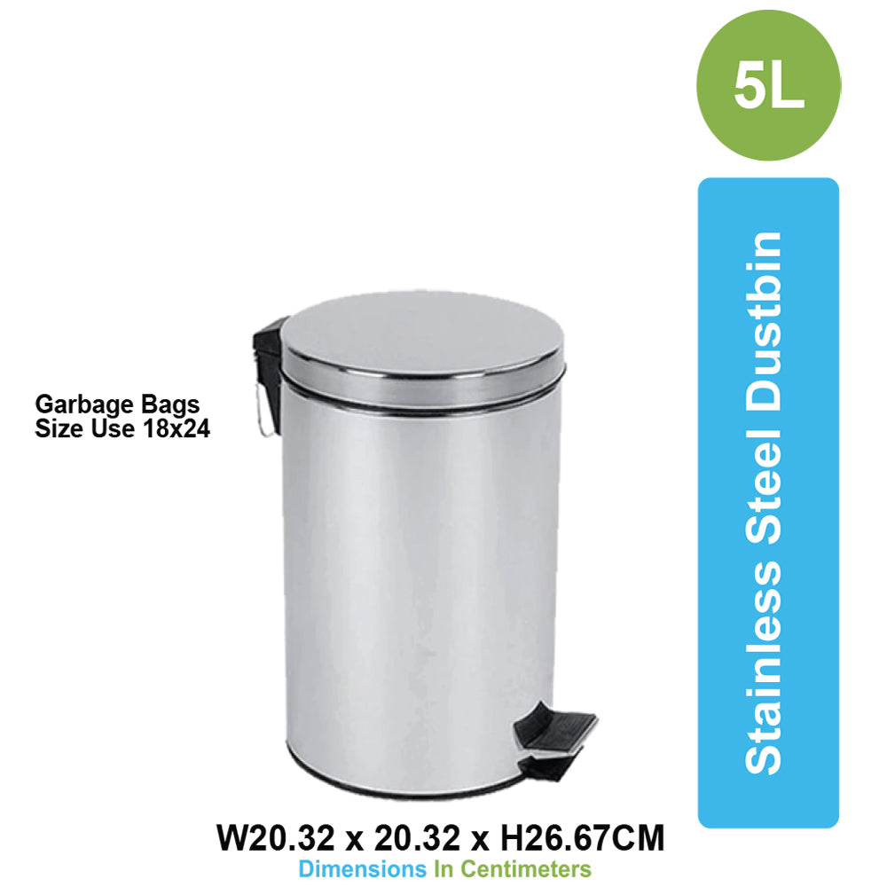 Stainless Steel Dustbin Industrial & Home Use.